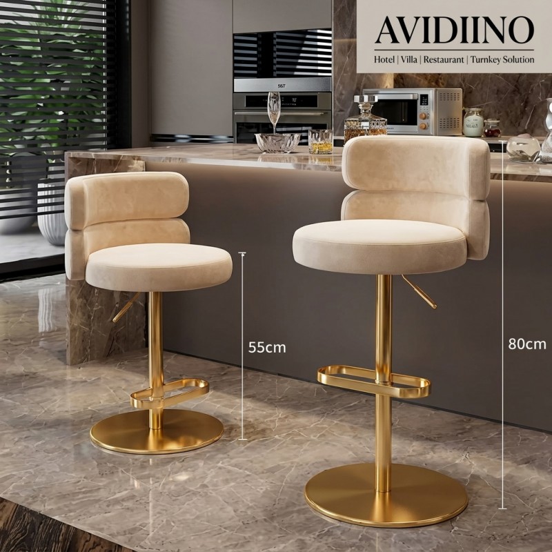 AVRF-001 Italian Minimalist Stainless Steel Bar Stool for Bar & Private ...